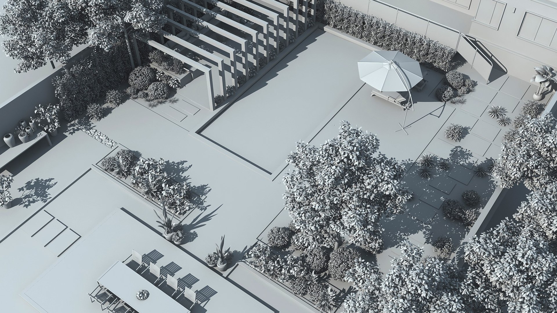 3D Modern Courtyard 3D Model Model - TurboSquid 2218872