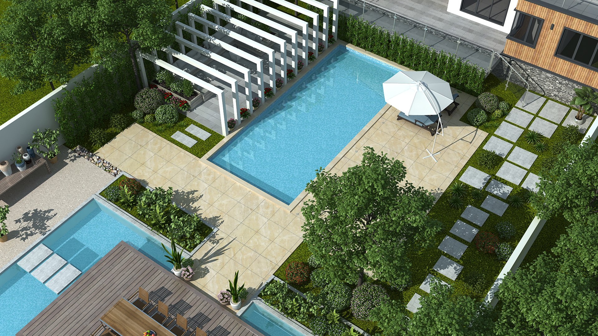 3D Modern Courtyard 3D Model Model - TurboSquid 2218872