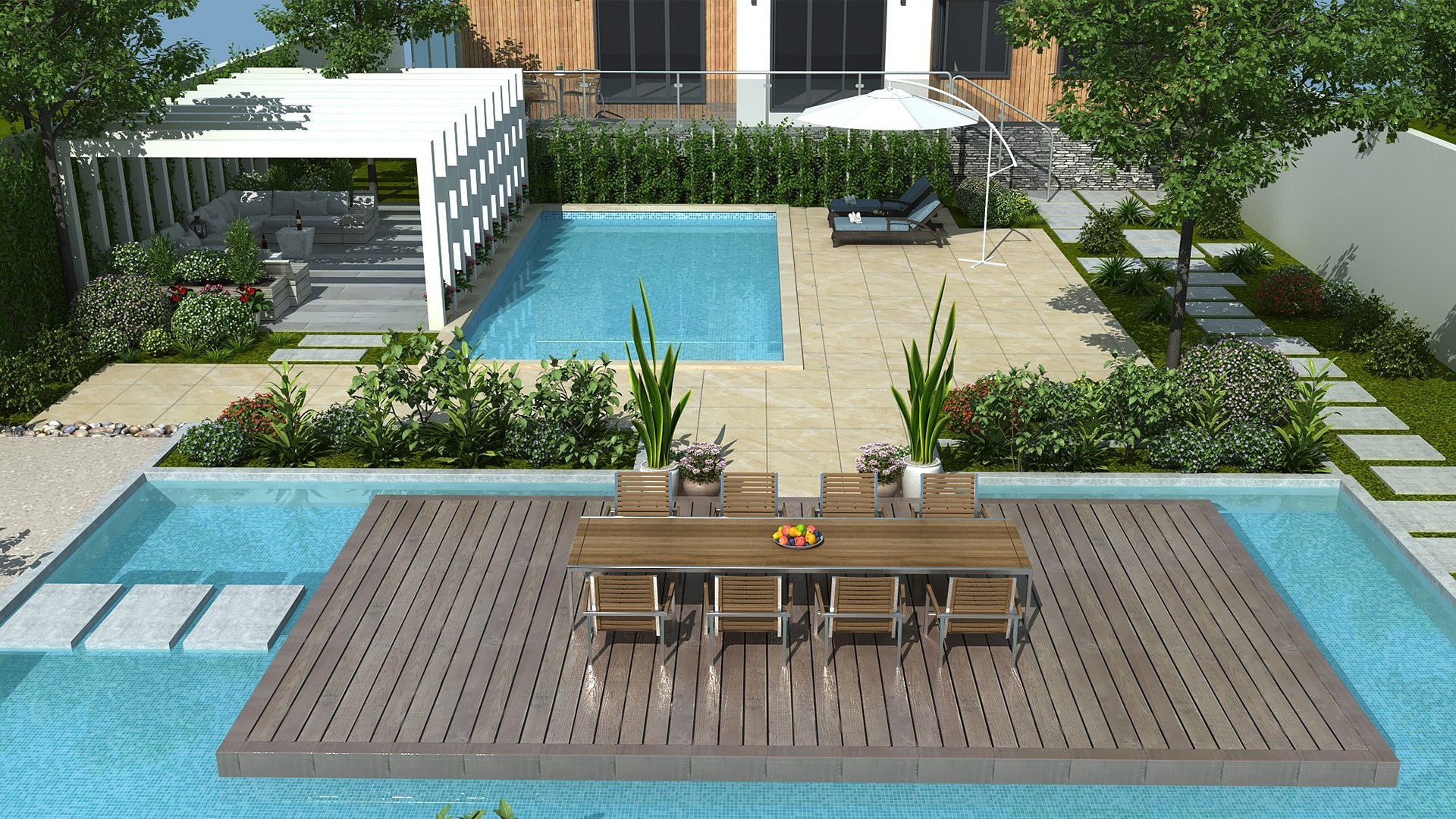 3D Modern Courtyard 3D Model Model - TurboSquid 2218872