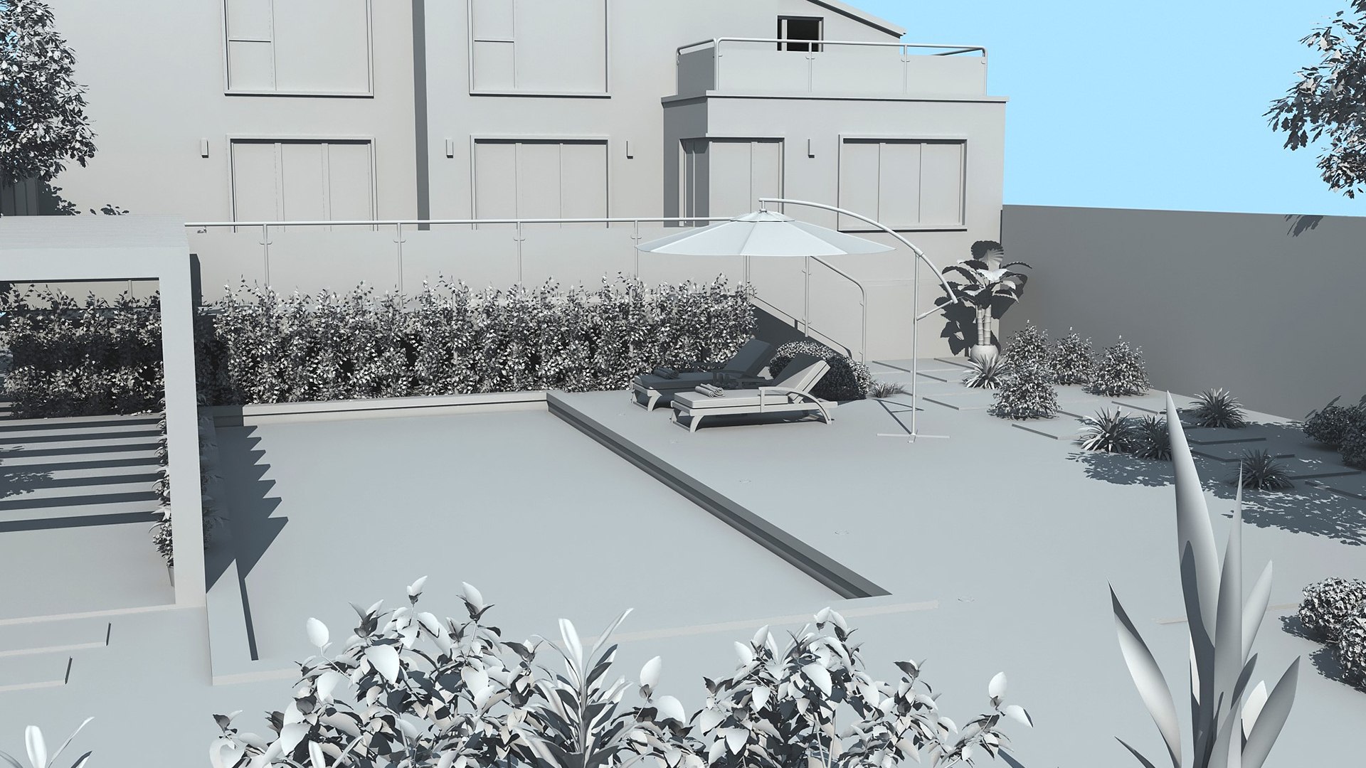 3D Modern Courtyard 3D Model Model - TurboSquid 2218872