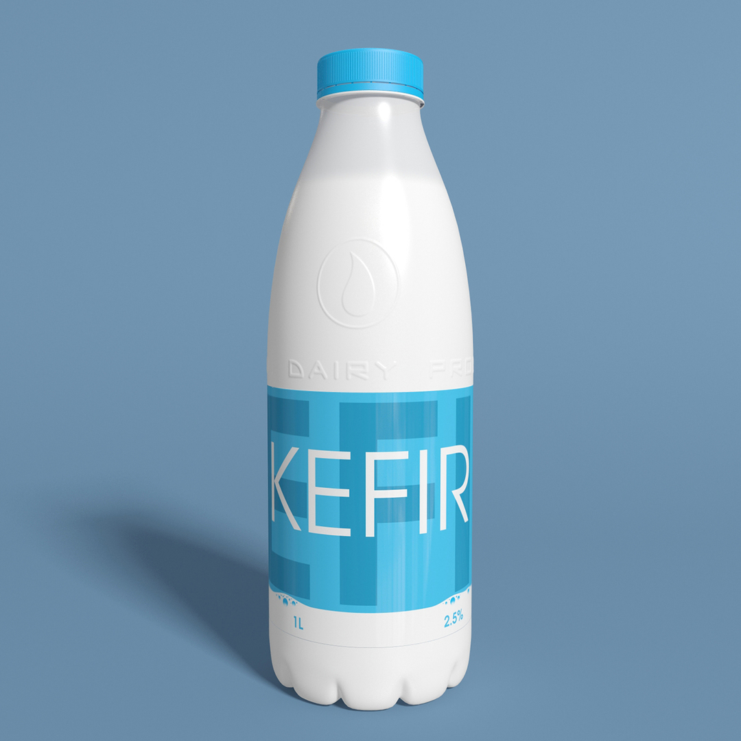 3d Kefir Milk Bottle