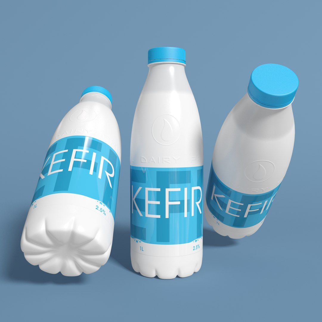 3d Kefir Milk Bottle