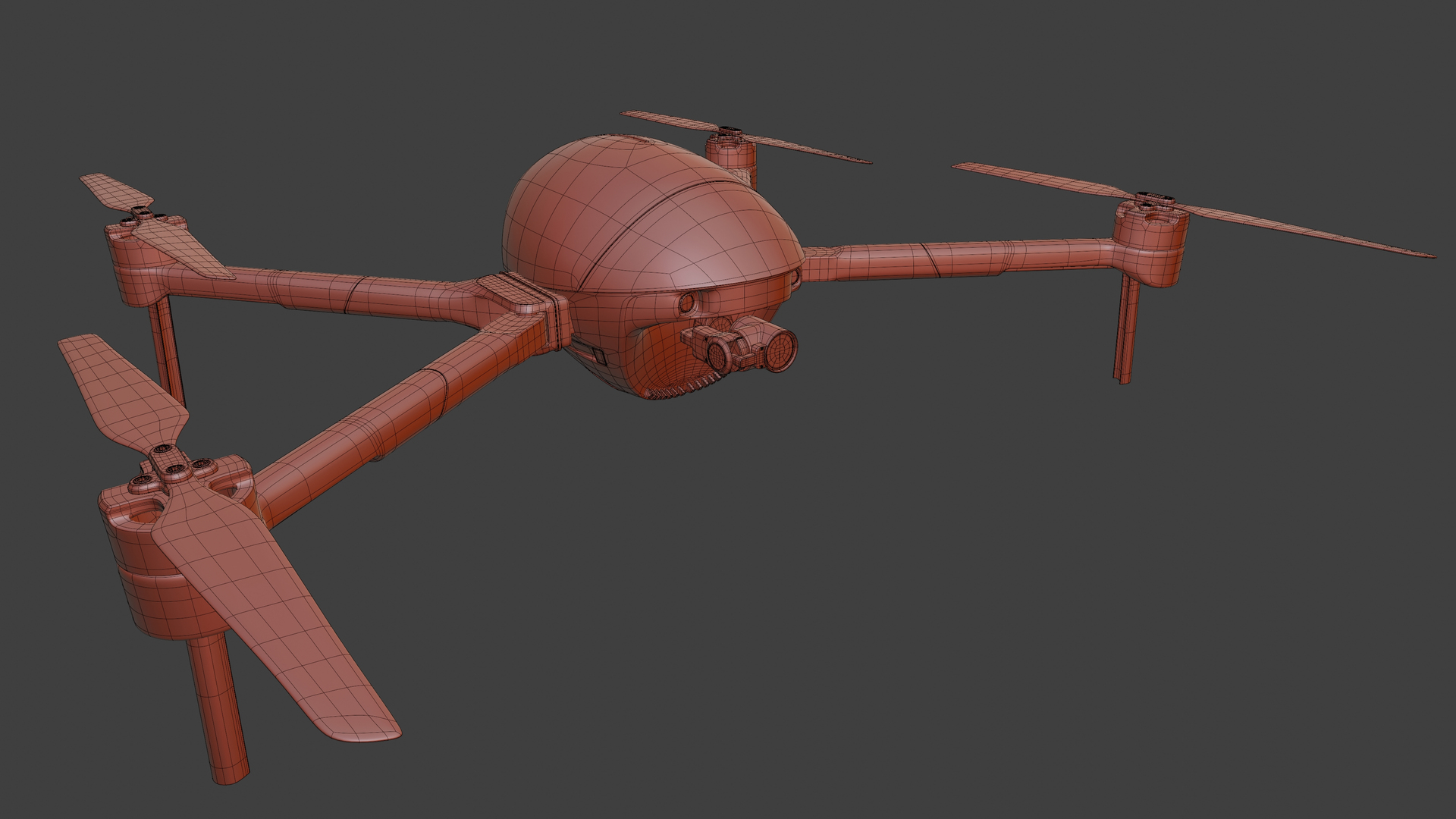3D Drone replica with oval egg type shape - TurboSquid 1740253