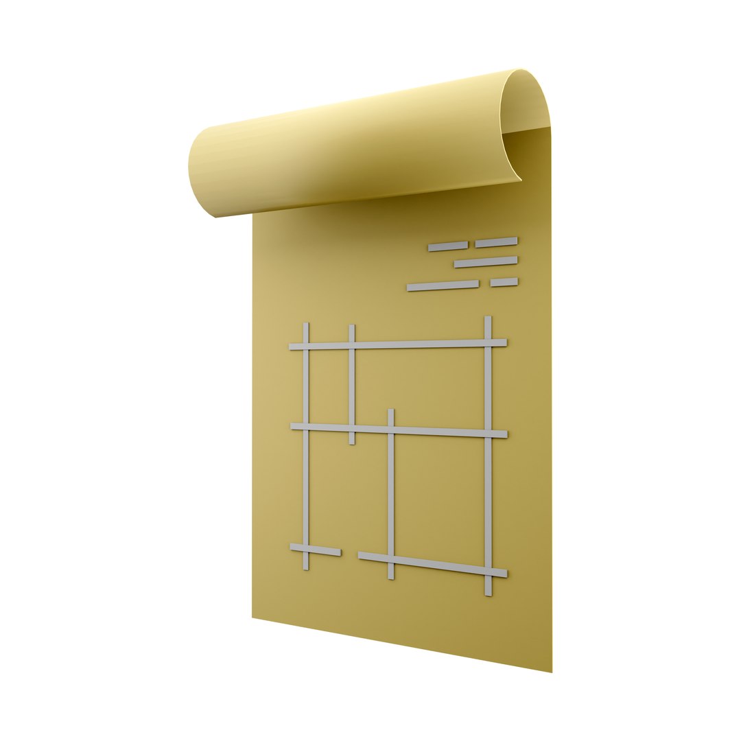 3D 3D Architecture Plan Icon - TurboSquid 2045254