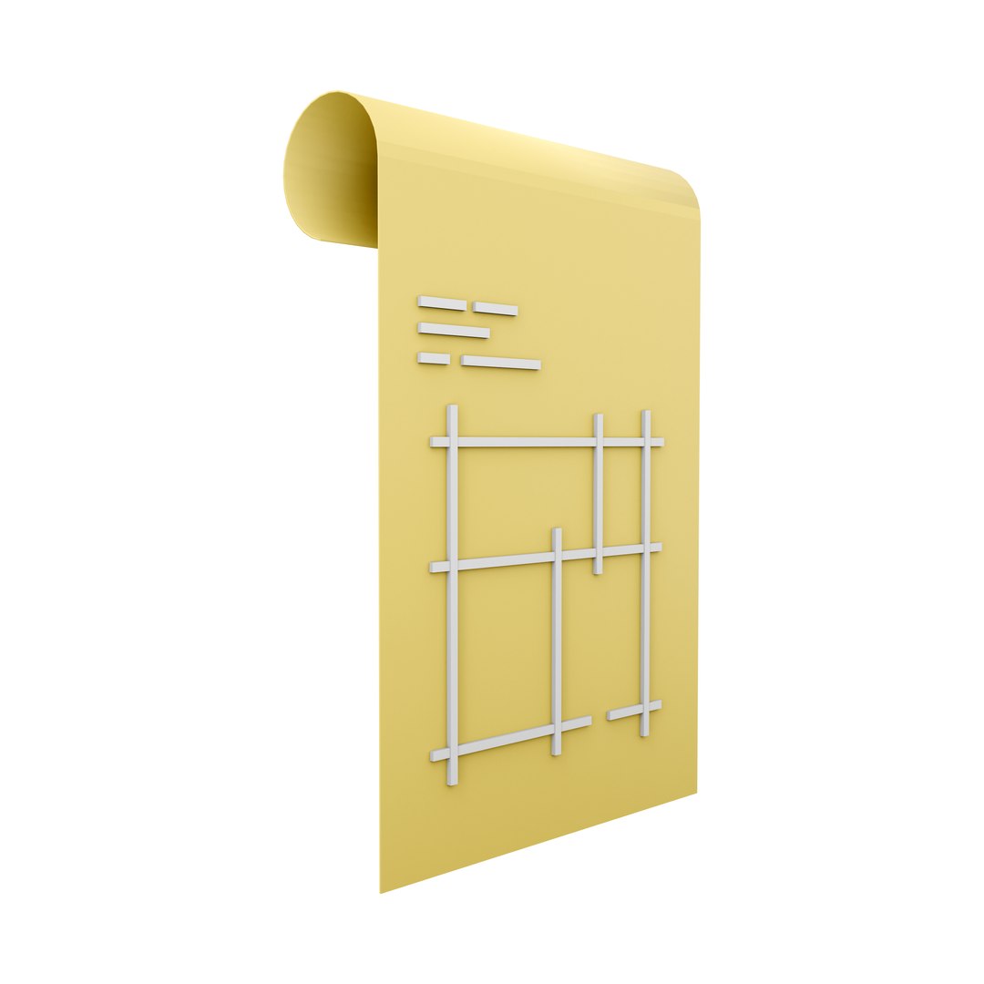 3D 3D Architecture Plan Icon - TurboSquid 2045254