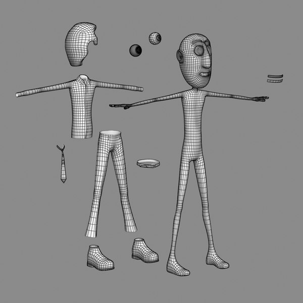 3d rigged cartoon office