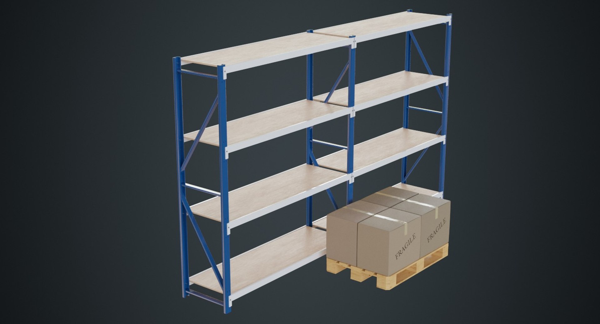 3D Boxes Pallet Shelf 1a Model - TurboSquid 1408965
