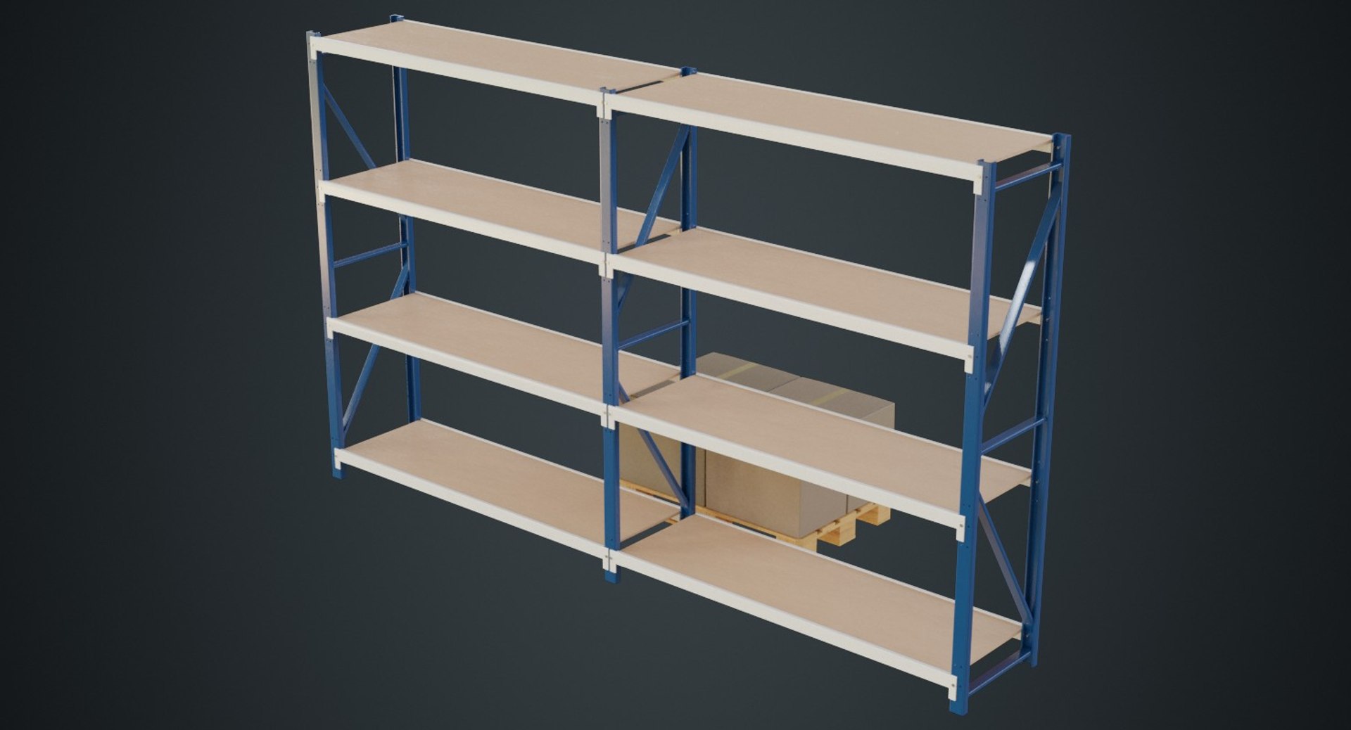 3D Boxes Pallet Shelf 1a Model - TurboSquid 1408965