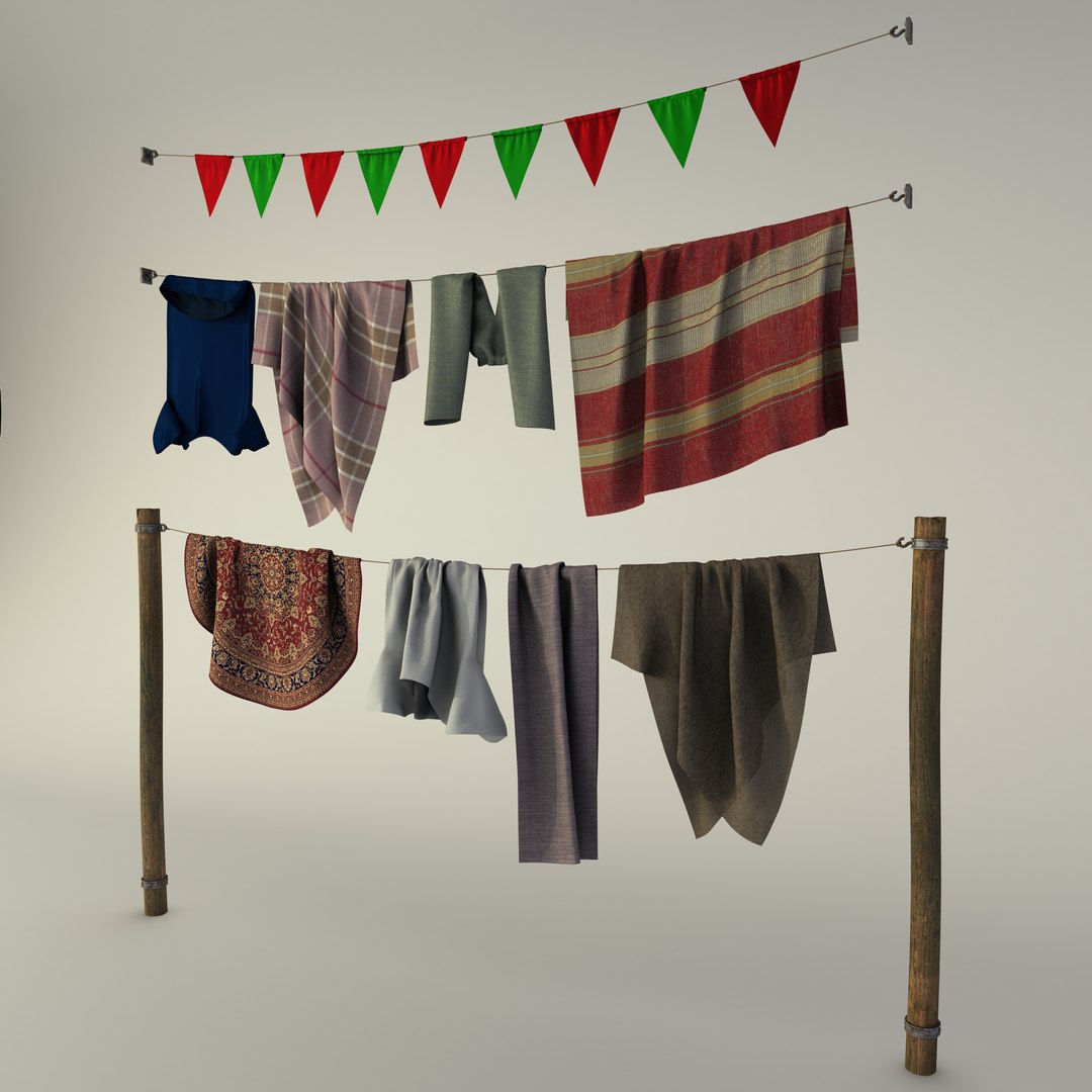 Rags Hanger 3D Model - TurboSquid 1467628