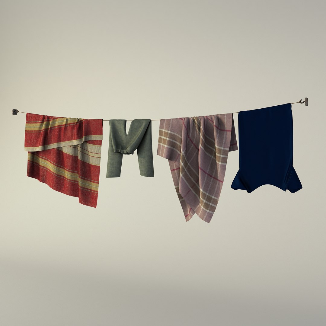 Rags Hanger 3D Model - TurboSquid 1467628