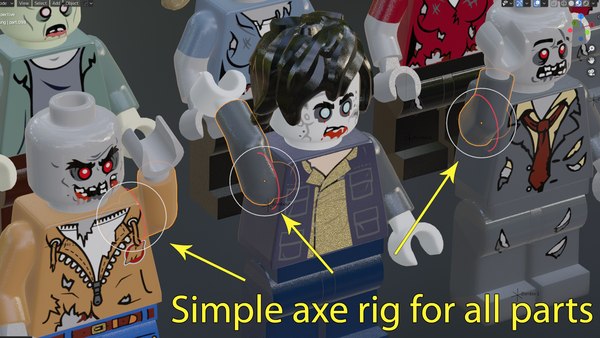 Lego Zombie pack 3D model - TurboSquid 1864946