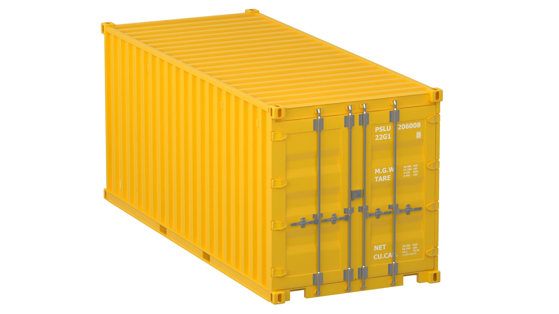 3D 20 Ft Container Yellow Model - TurboSquid 2107050