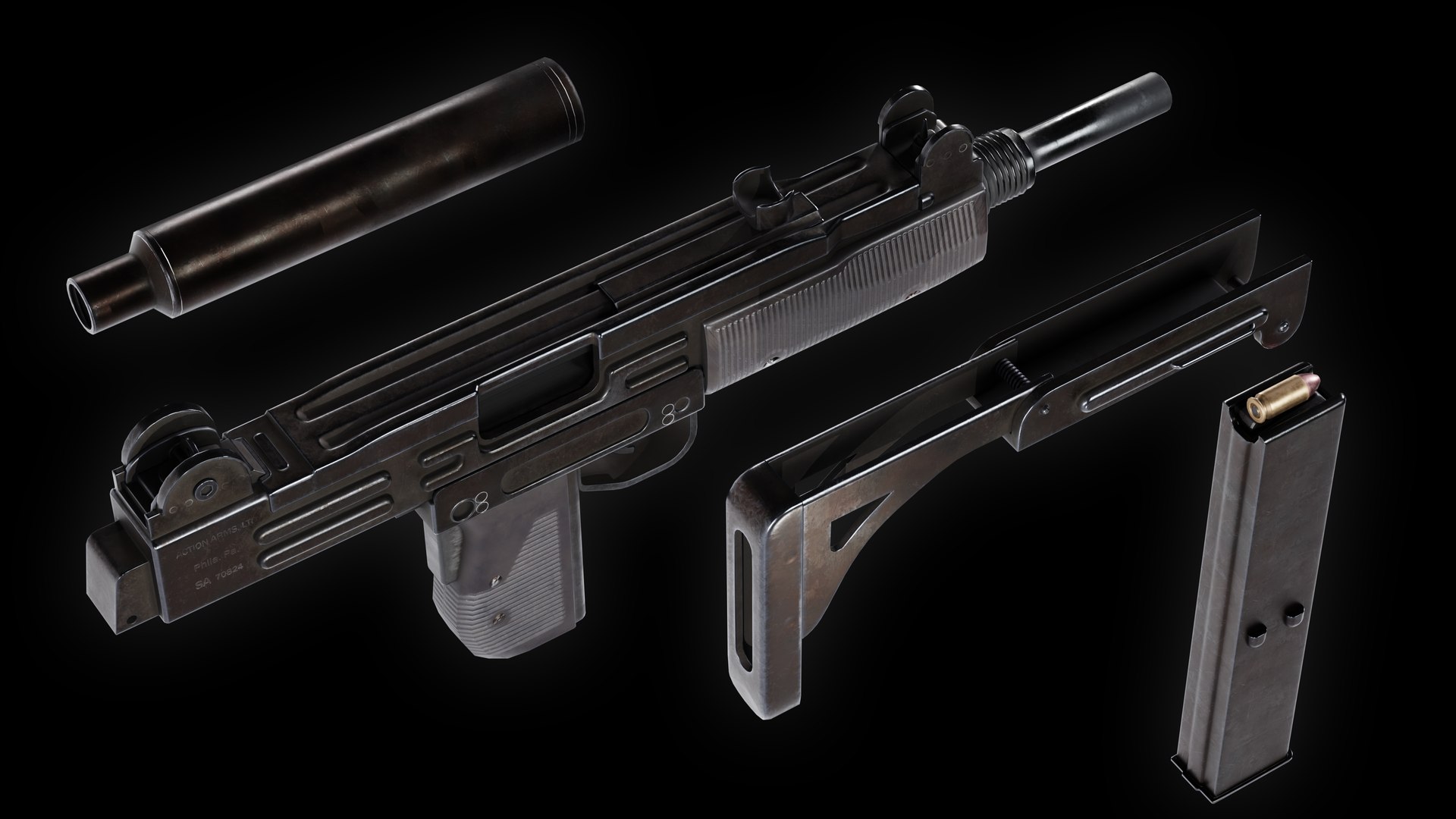 UZI Low Poly Model - TurboSquid 2217664