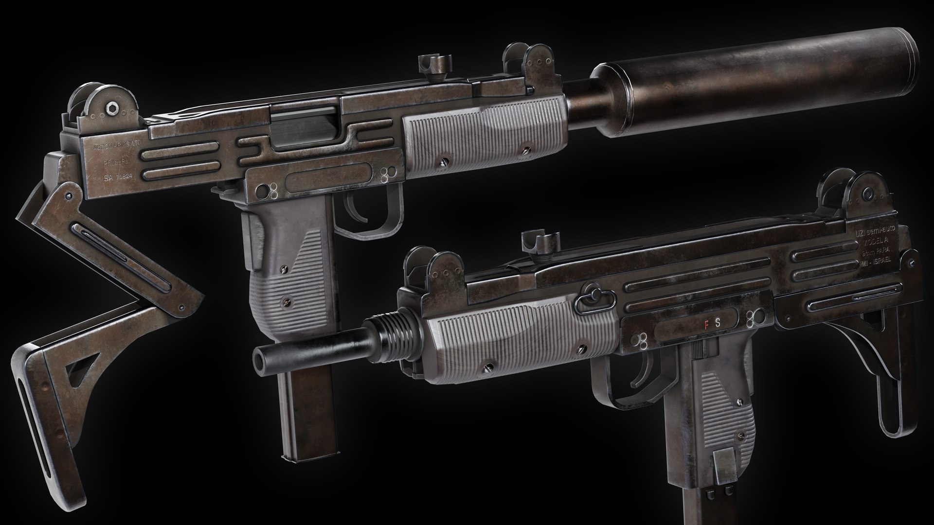 UZI Low Poly Model - TurboSquid 2217664