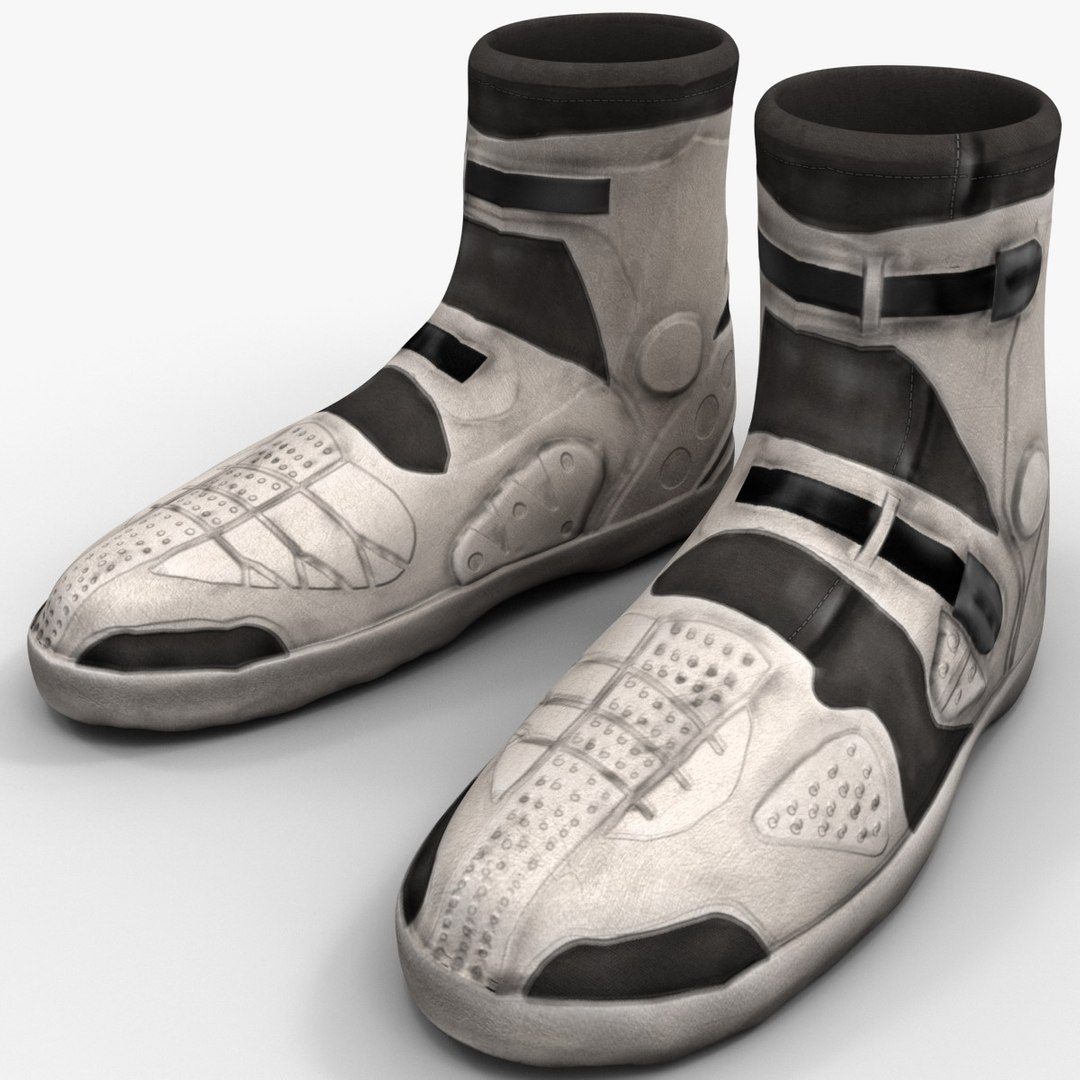 futuristic soldier armored boots 3d model