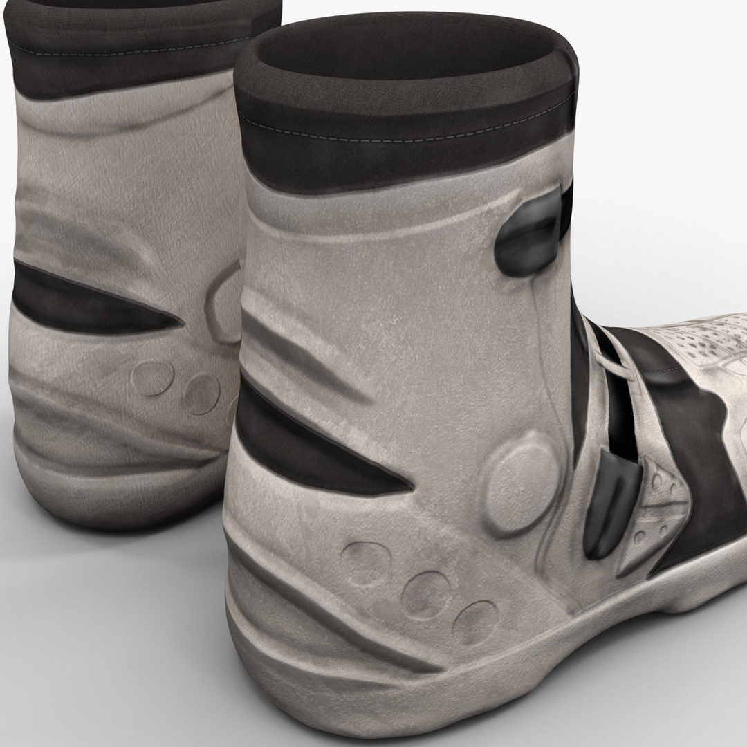 futuristic soldier armored boots 3d model