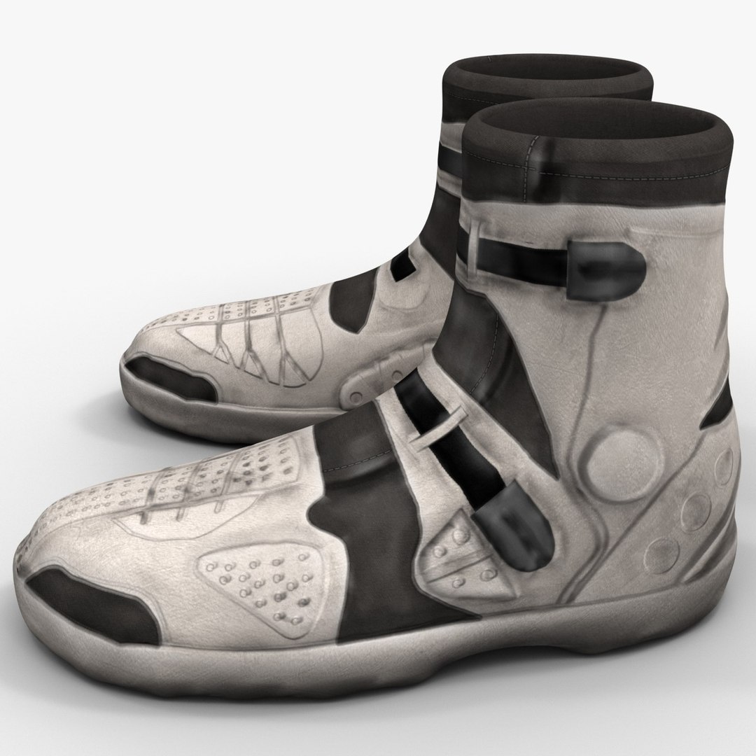 futuristic soldier armored boots 3d model