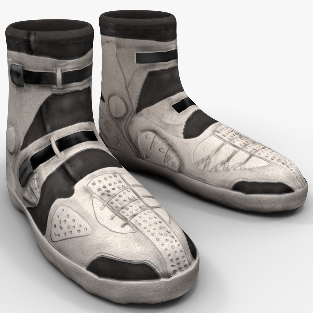 futuristic soldier armored boots 3d model