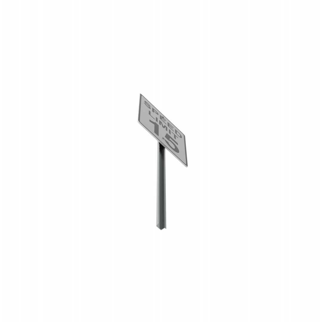 Speed Limit 15 Road Sign 3D model - TurboSquid 2044265
