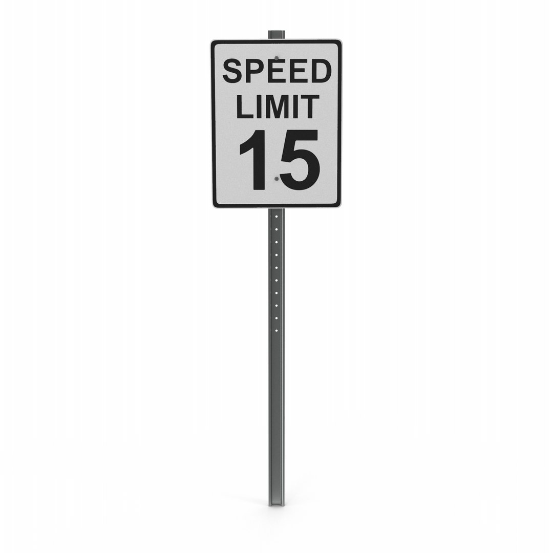 Speed Limit 15 Road Sign 3D model - TurboSquid 2044265