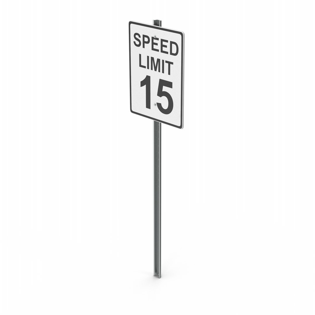 Speed Limit 15 Road Sign 3D model - TurboSquid 2044265