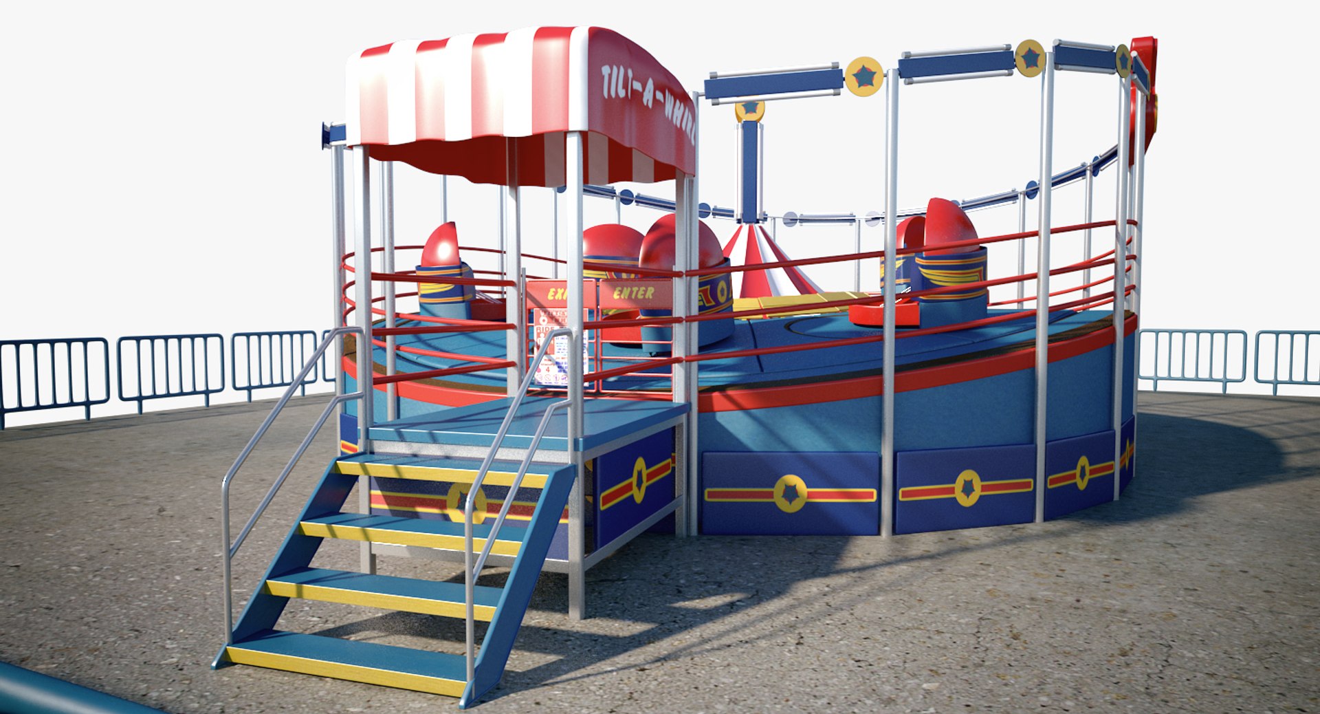 Tilt-a-whirl Amusement Ride 3D Model - TurboSquid 1300939
