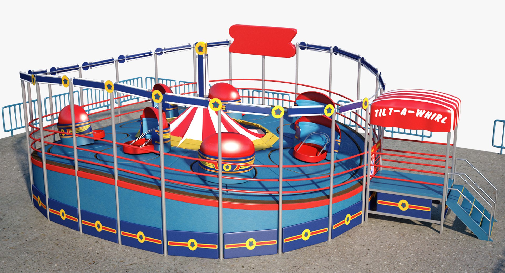 Tilt-a-whirl Amusement Ride 3D Model - TurboSquid 1300939