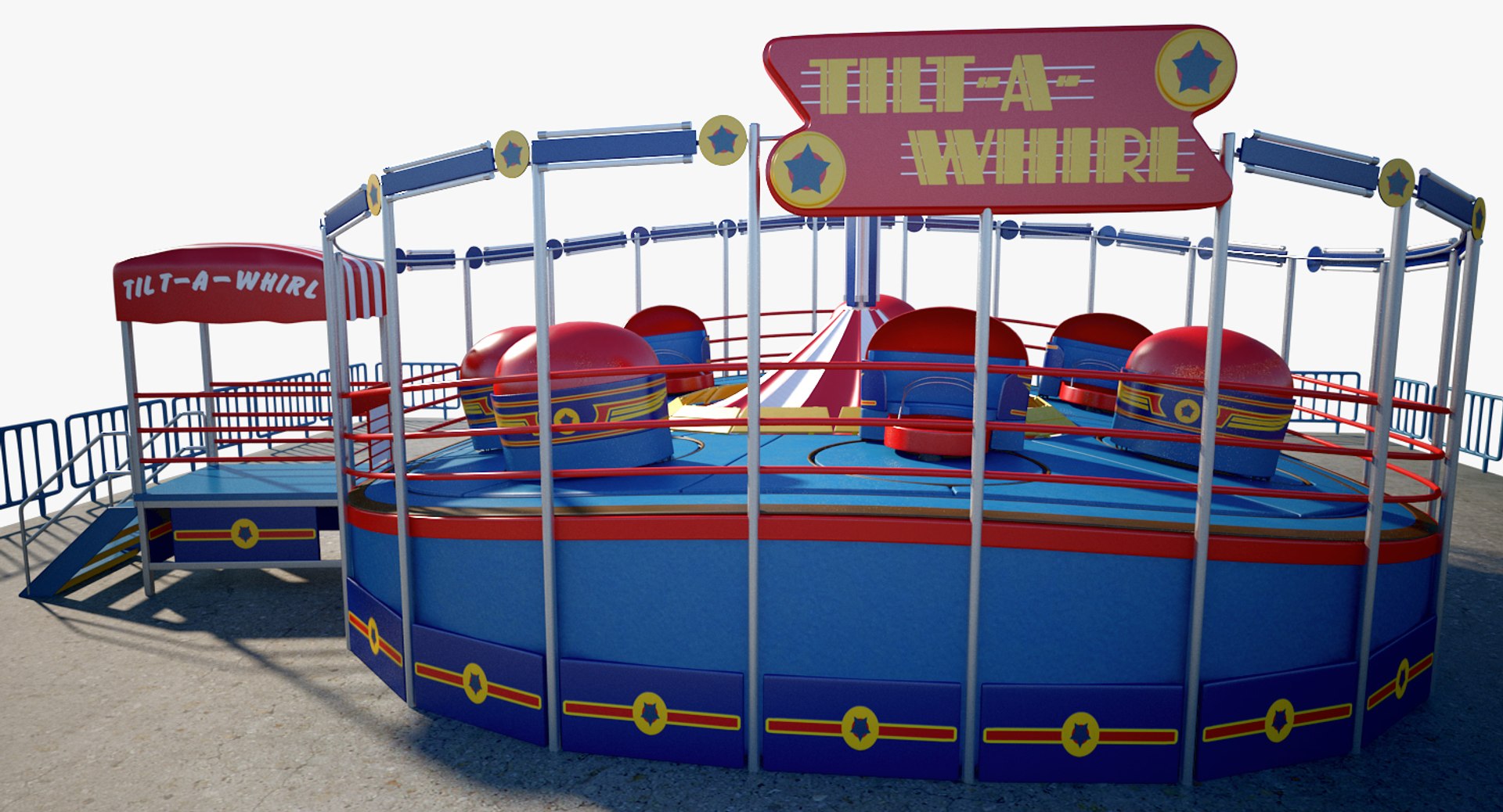 Tilt-a-whirl Amusement Ride 3D Model - TurboSquid 1300939