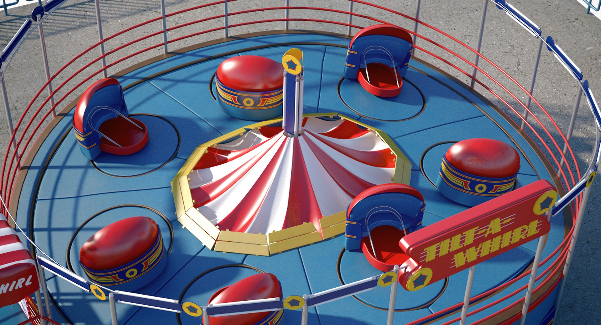 Tilt-a-whirl Amusement Ride 3D Model - TurboSquid 1300939