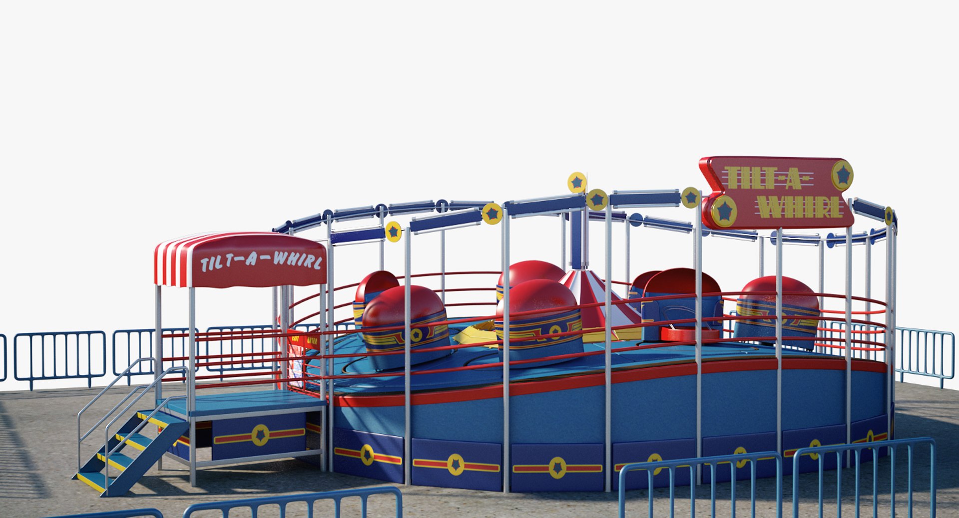 Tilt-a-whirl Amusement Ride 3D Model - TurboSquid 1300939