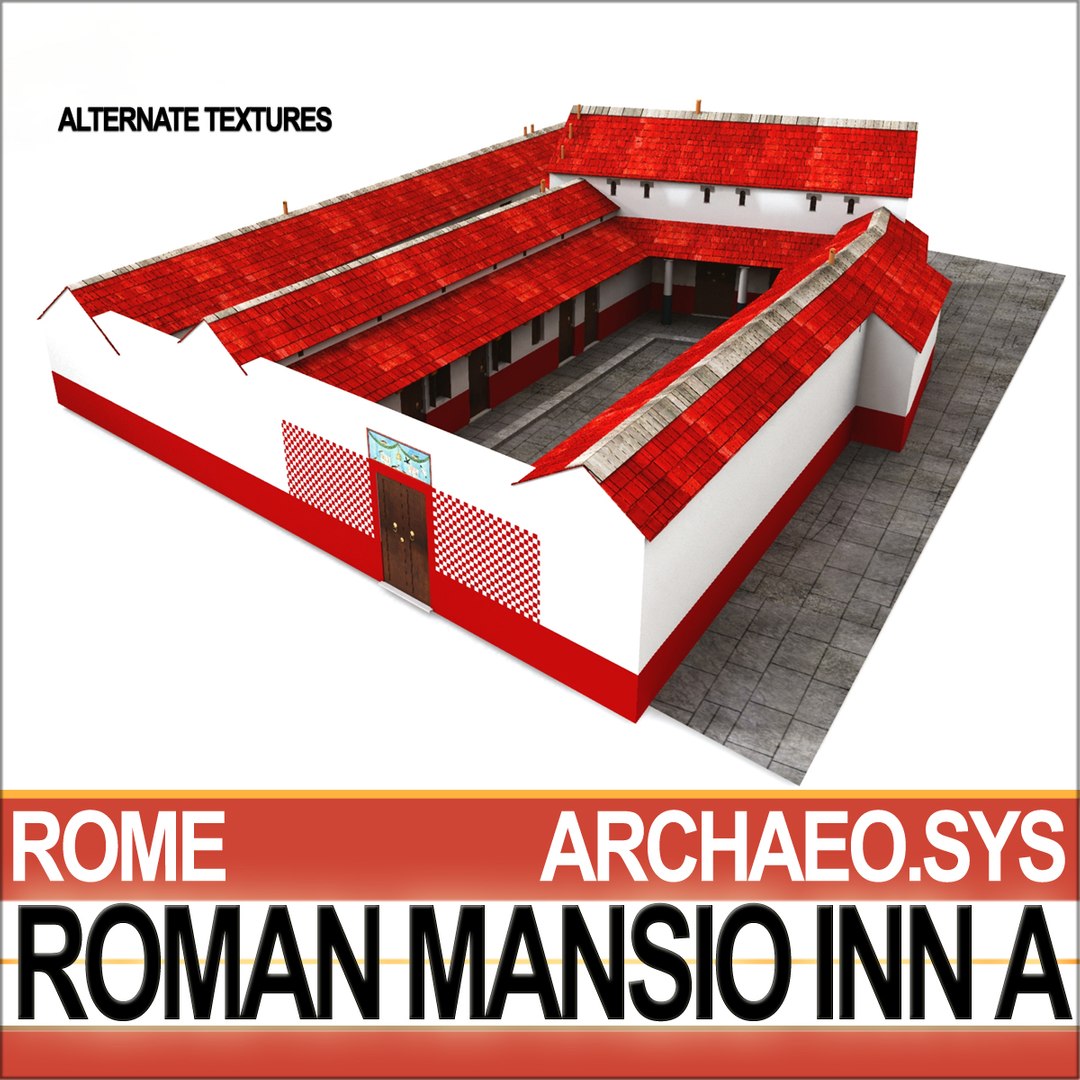3d Ancient Roman Mansio Inn Model