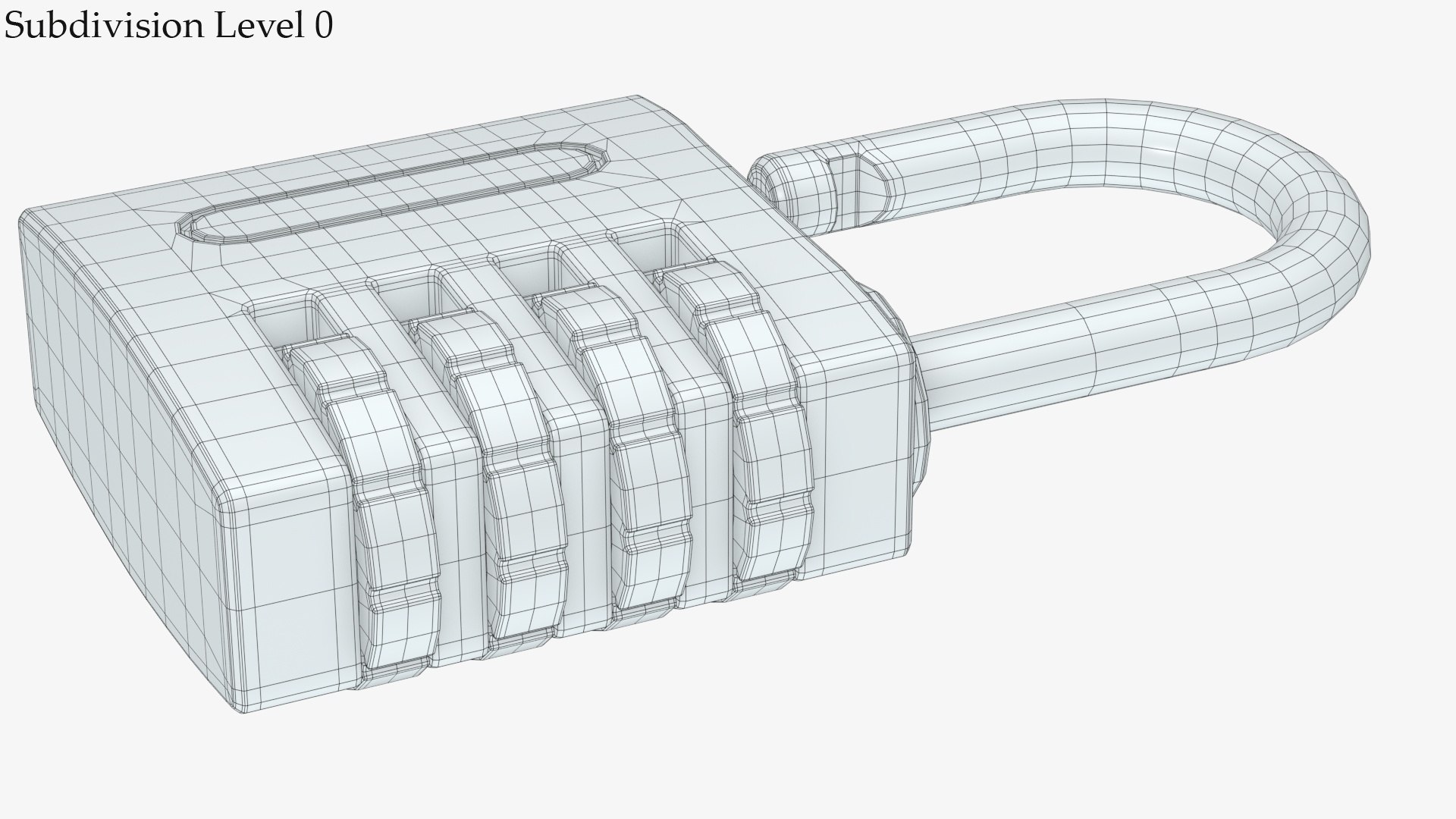 Combination Pad Lock Brass 3D - TurboSquid 1986964