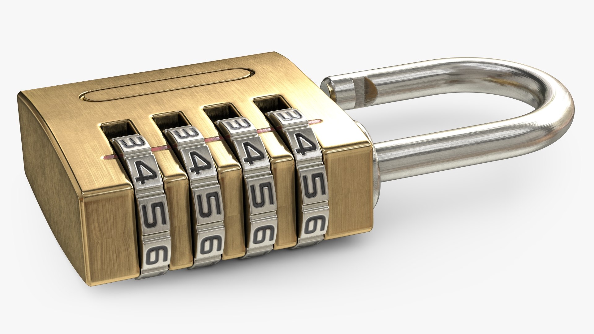 Combination Pad Lock Brass 3D - TurboSquid 1986964