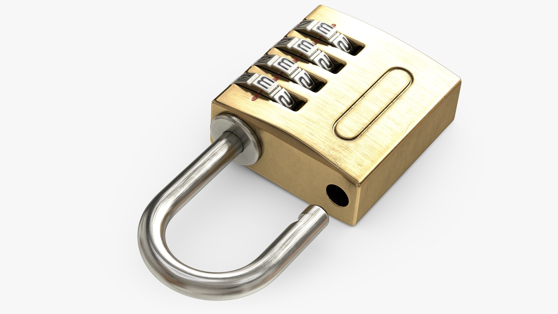 Combination Pad Lock Brass 3D - TurboSquid 1986964