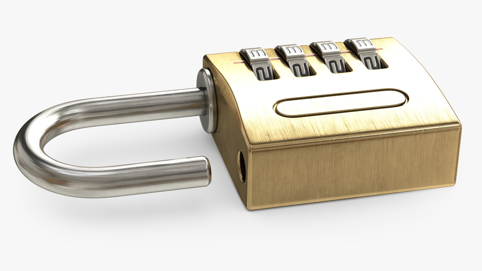 Combination Pad Lock Brass 3D - TurboSquid 1986964