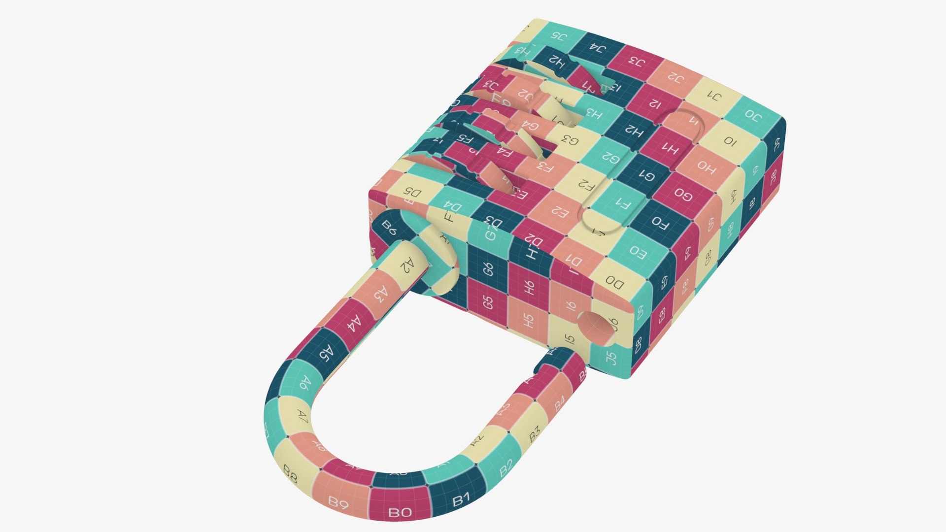 Combination Pad Lock Brass 3D - TurboSquid 1986964