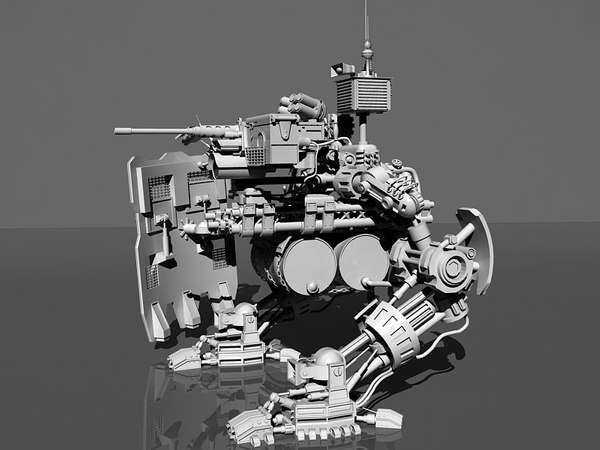 3d military robot weapon