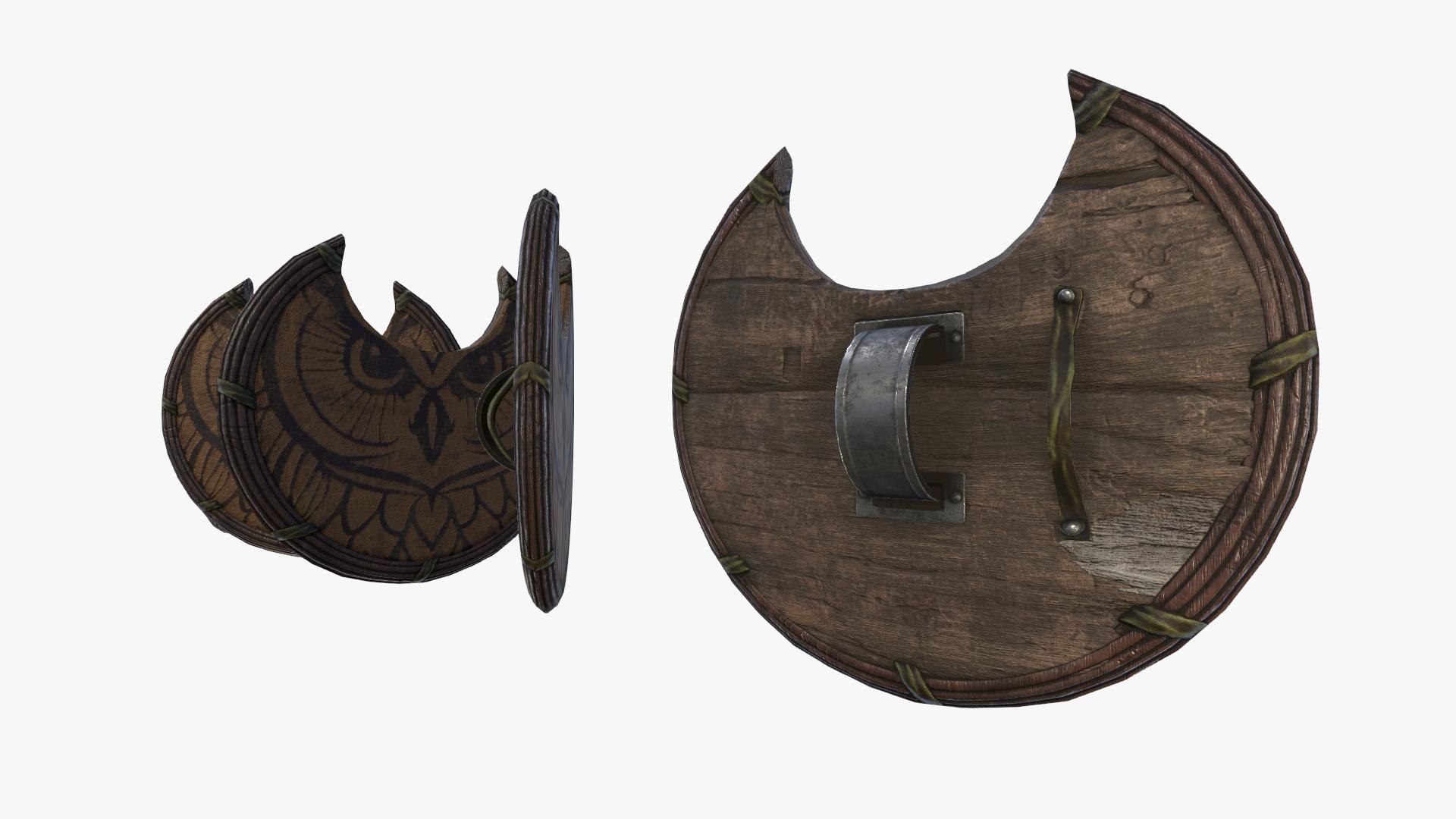 3D Fantasy Shield RPG Pelta Pavise Parma Roman Lenticular Round Viking ...