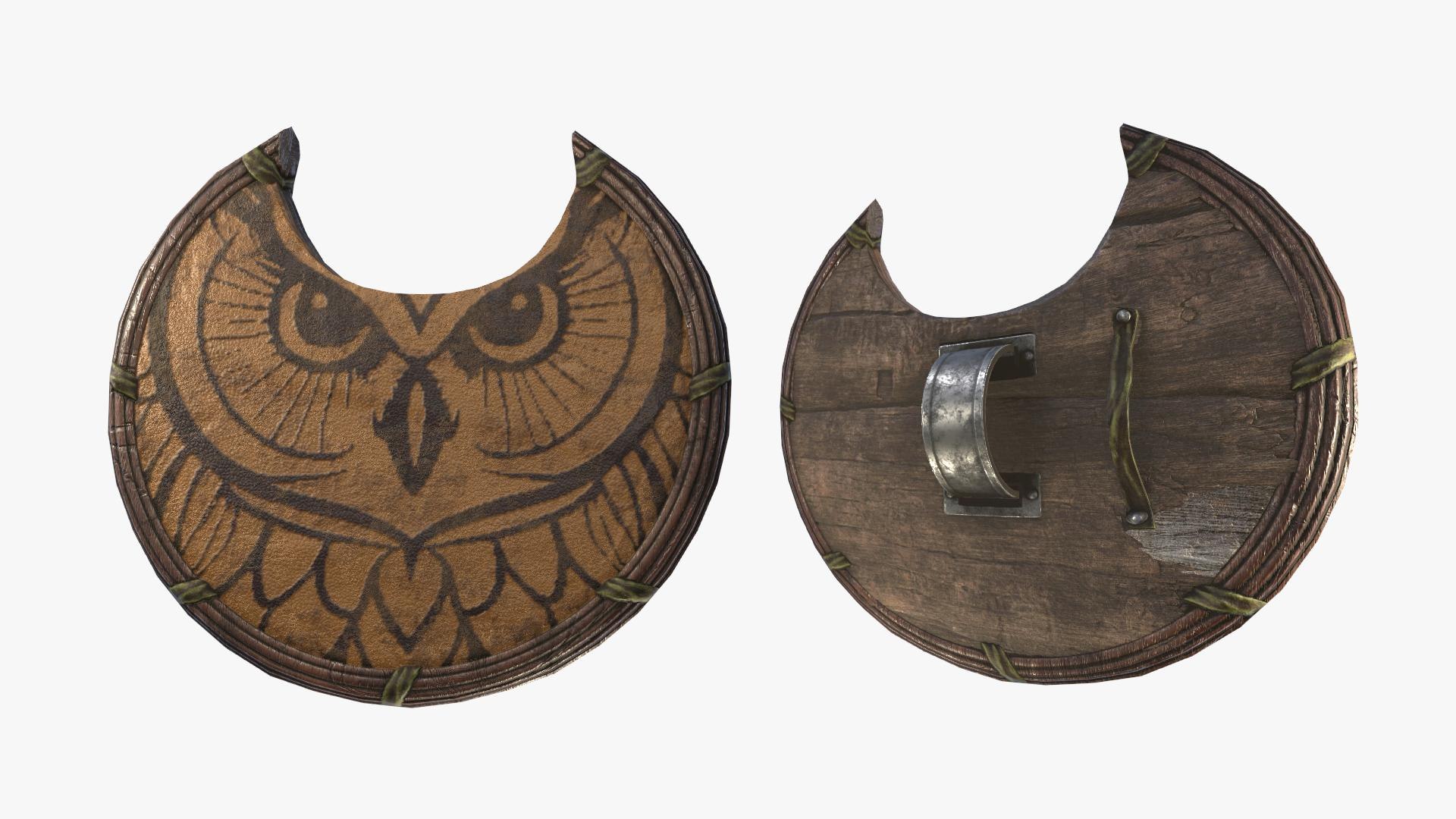 3D Fantasy Shield RPG Pelta Pavise Parma Roman Lenticular Round Viking ...