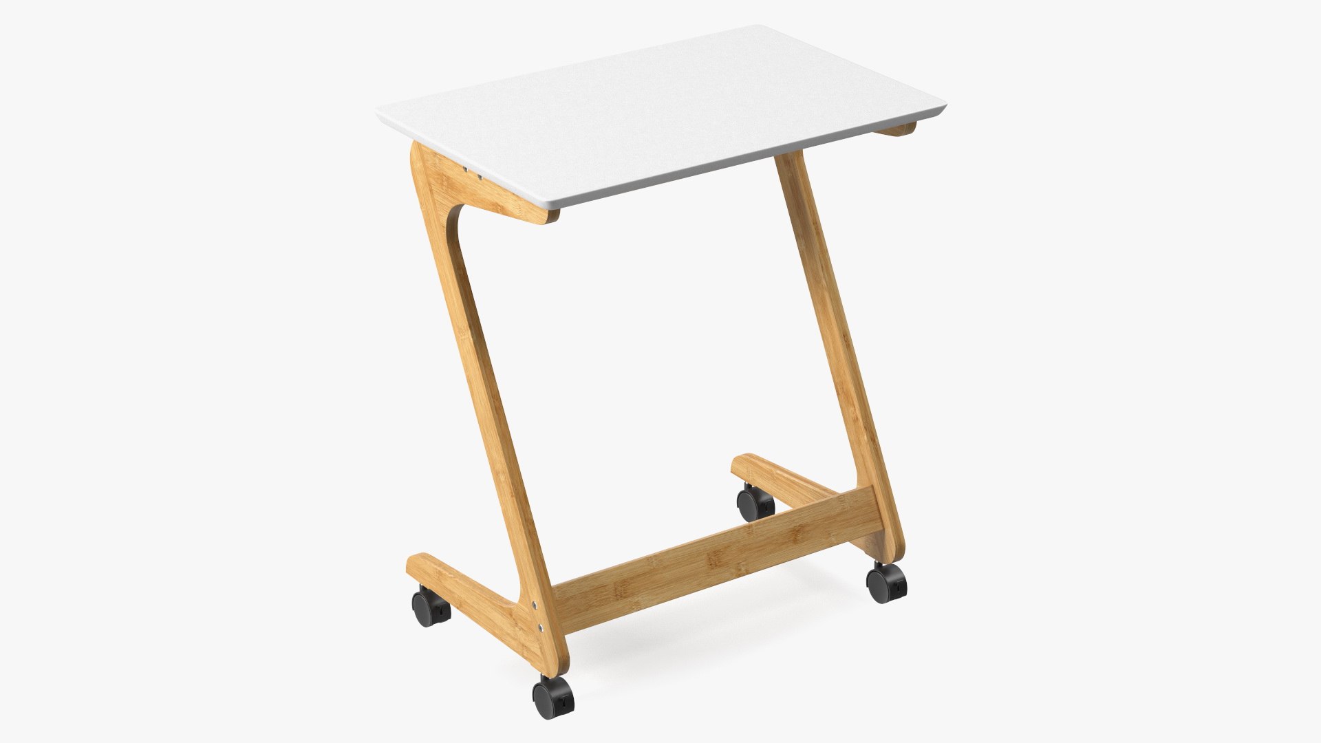 White Laptop Table On Wheels 3D Model - TurboSquid 1908634