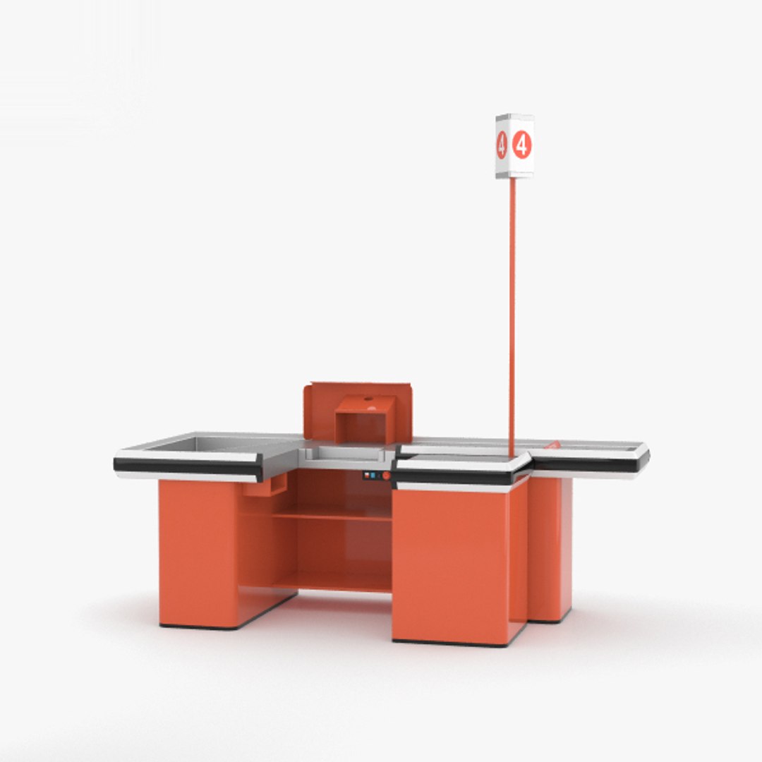 3D Model Check Check-out Counter - TurboSquid 1448817