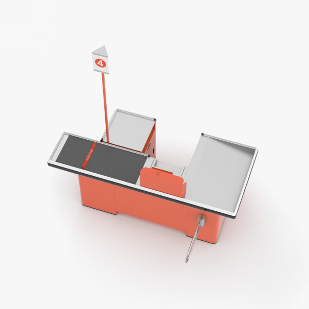 3D Model Check Check-out Counter - TurboSquid 1448817