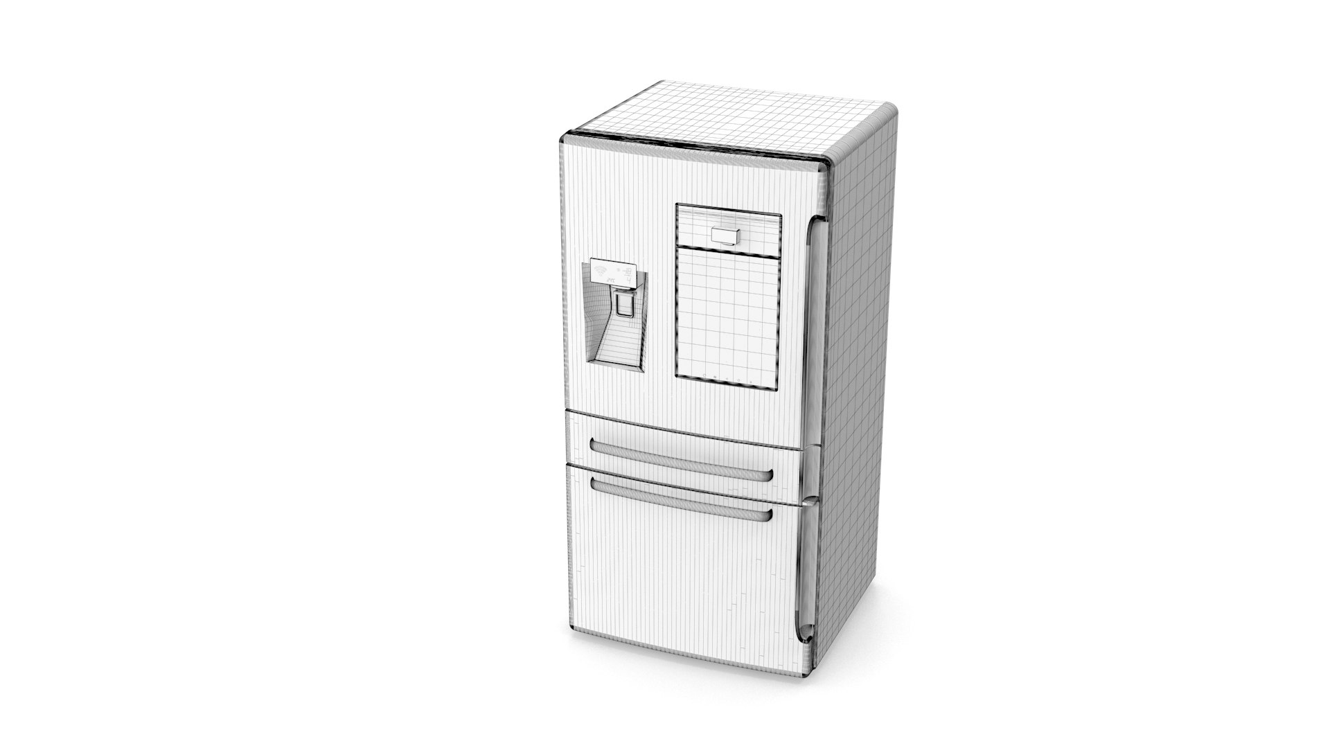 3D model Double Door Refrigerator With Touchscreen Technology ...