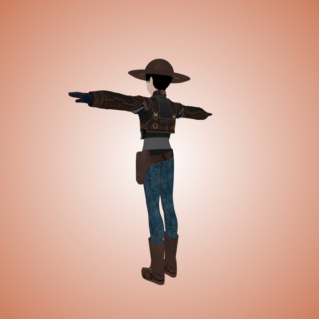 modelo 3d Modelo de personaje 3D de vaquero del lejano oeste estilo ...