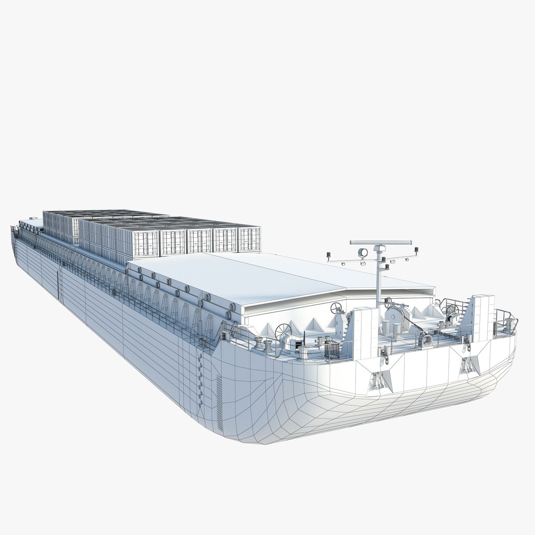 Cargo Barge Containers 3D Model - TurboSquid 1284710