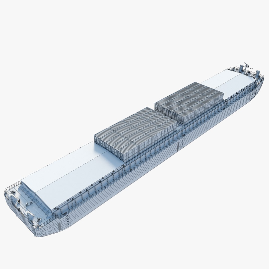 Cargo Barge Containers 3D Model - TurboSquid 1284710