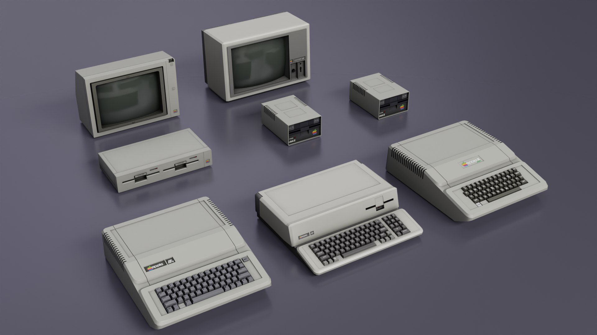 Apple Old Computer Collection 3D - TurboSquid 2294616