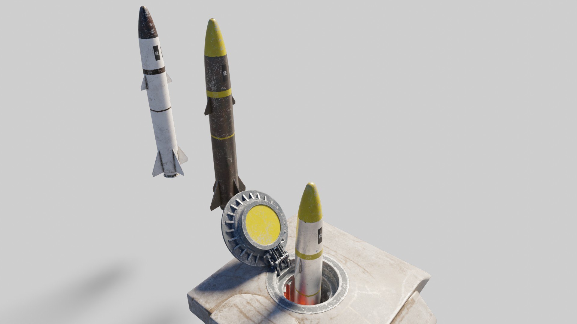 3D Missile with 2k pbr textures 3 variation - TurboSquid 1971800