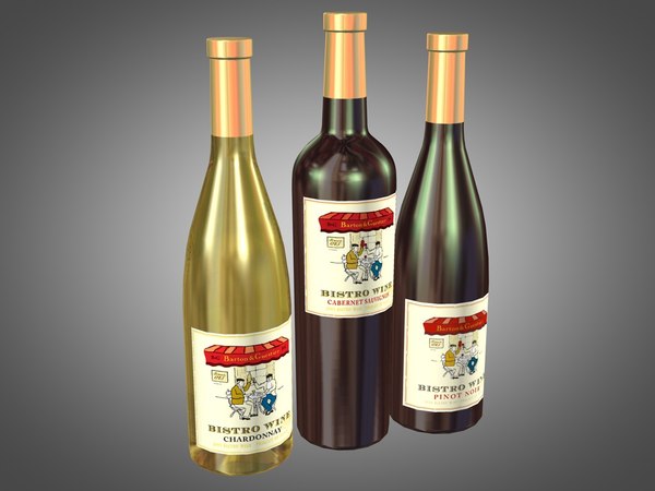 3ds max bottles bistro wine