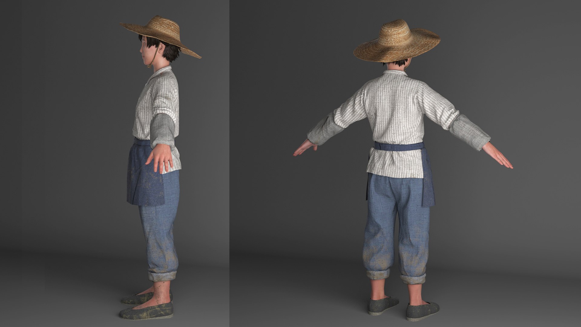 Woman Farmer Nanny Asian Woker Model - TurboSquid 1976513